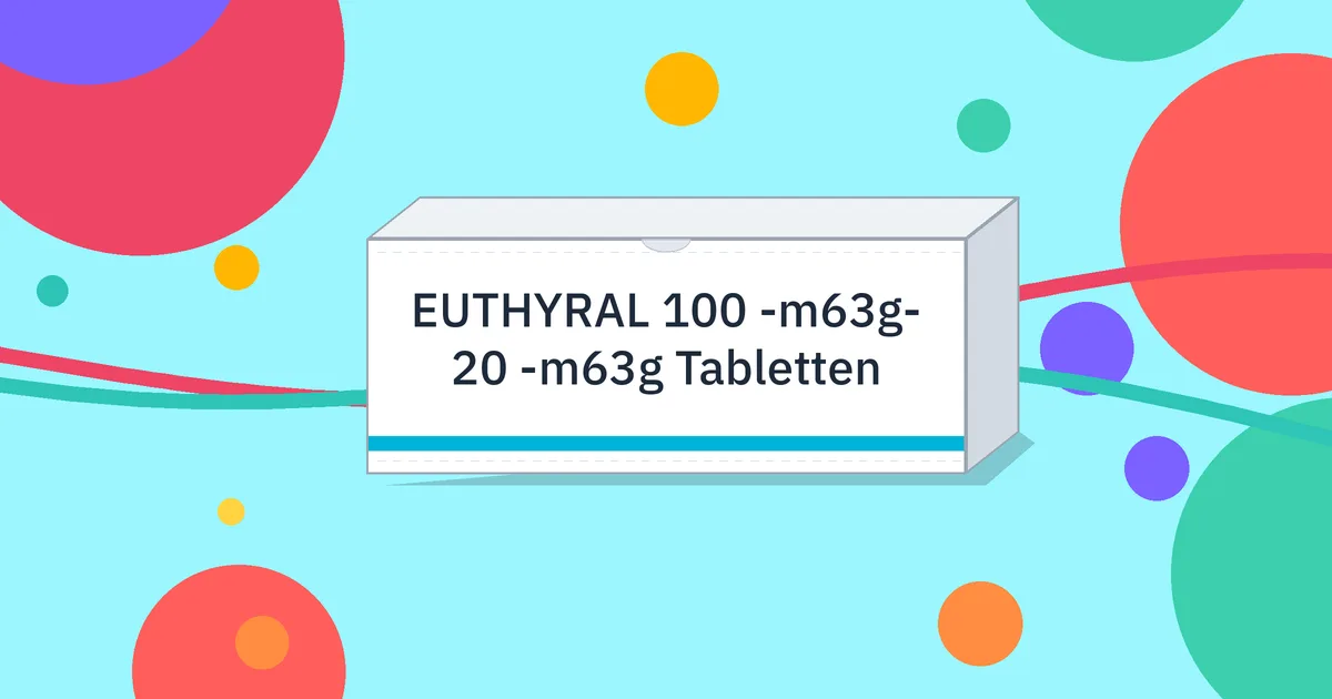 Symbolbild: Packung mit der Aufschrift EUTHYRAL 100 -m63g-20 -m63g Tabletten (PZN 18427785) – Verfügbarkeit und Bezug in Apotheken in Frankfurt am Main