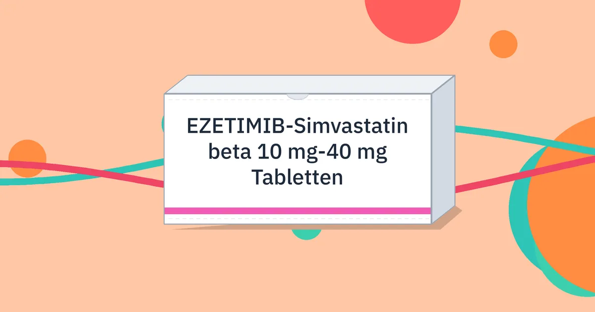 Symbolbild: Packung mit der Aufschrift EZETIMIB-Simvastatin beta 10 mg-40 mg Tabletten (PZN 14253124) – Verfügbarkeit und Bezug in Apotheken in Frankfurt am Main