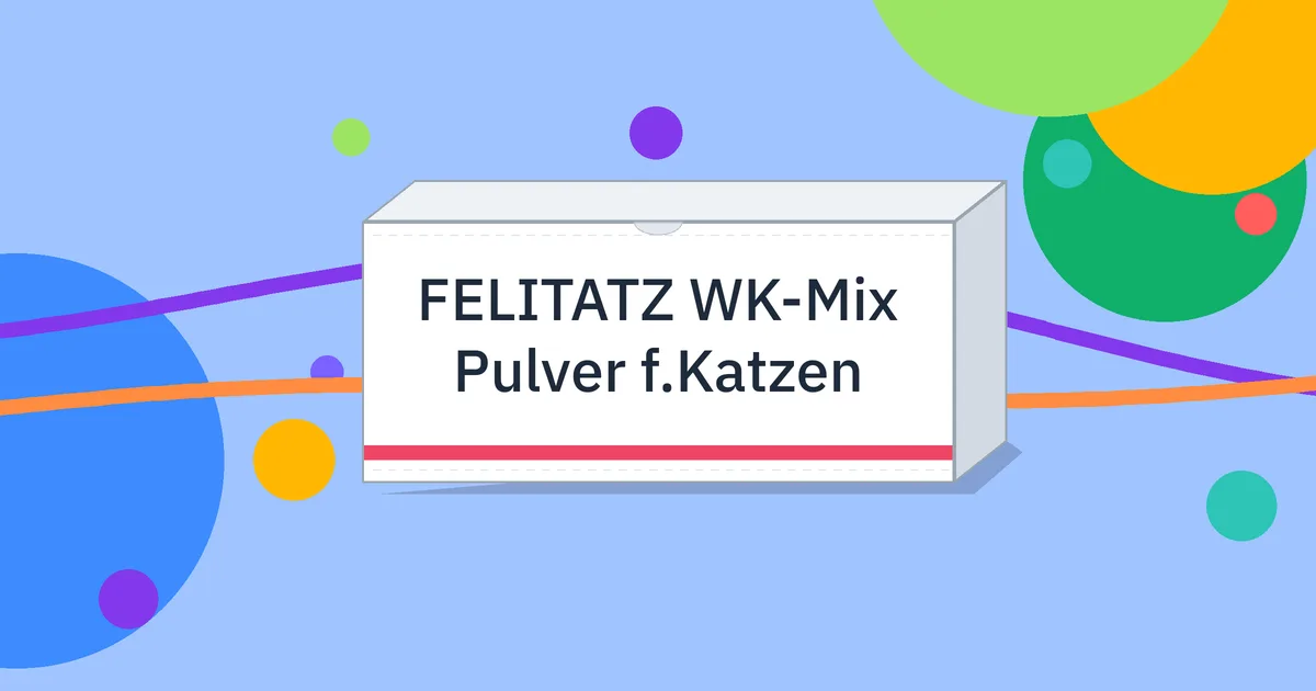 Symbolbild: Packung mit der Aufschrift FELITATZ WK-Mix Pulver f.Katzen (PZN 16906961) – Verfügbarkeit und Bezug in Apotheken in Frankfurt am Main