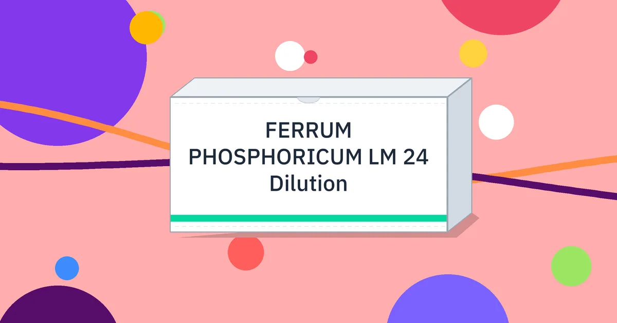 Symbolbild: Packung mit der Aufschrift FERRUM PHOSPHORICUM LM 24 Dilution (PZN 12852240) – Verfügbarkeit und Bezug in Apotheken in Frankfurt am Main