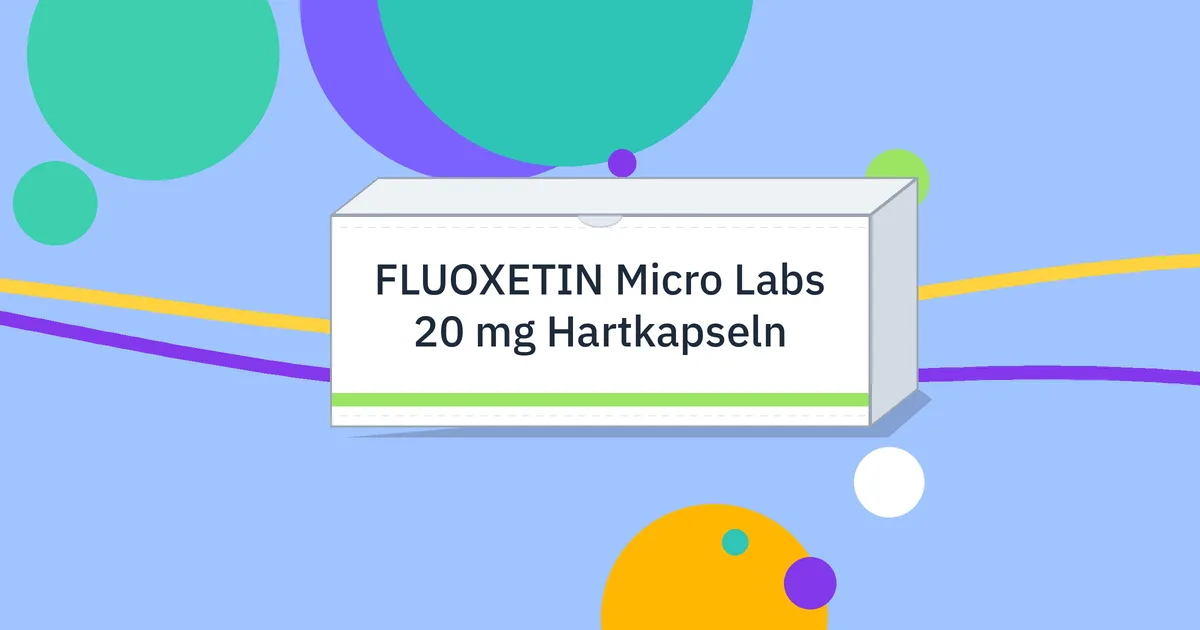 Symbolbild: Packung mit der Aufschrift FLUOXETIN Micro Labs 20 mg Hartkapseln (PZN 18354603) – Verfügbarkeit und Bezug in Apotheken in Frankfurt am Main