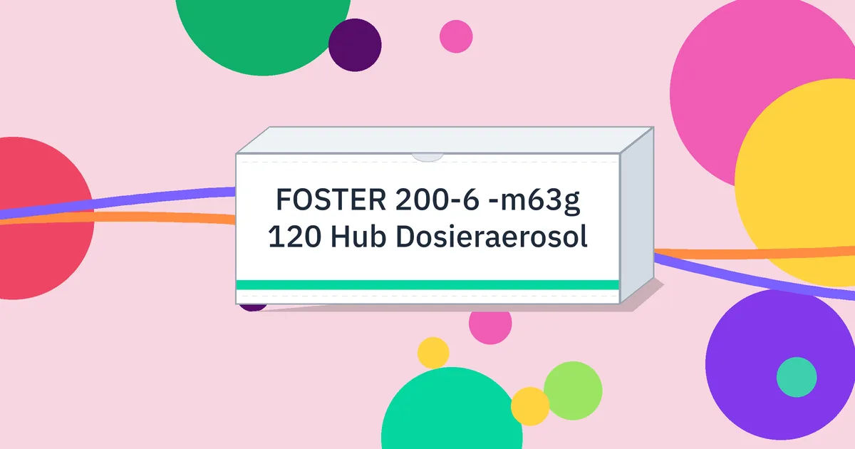 Symbolbild: Packung mit der Aufschrift FOSTER 200-6 -m63g 120 Hub Dosieraerosol (PZN 18760817) – Verfügbarkeit und Bezug in Apotheken in Frankfurt am Main