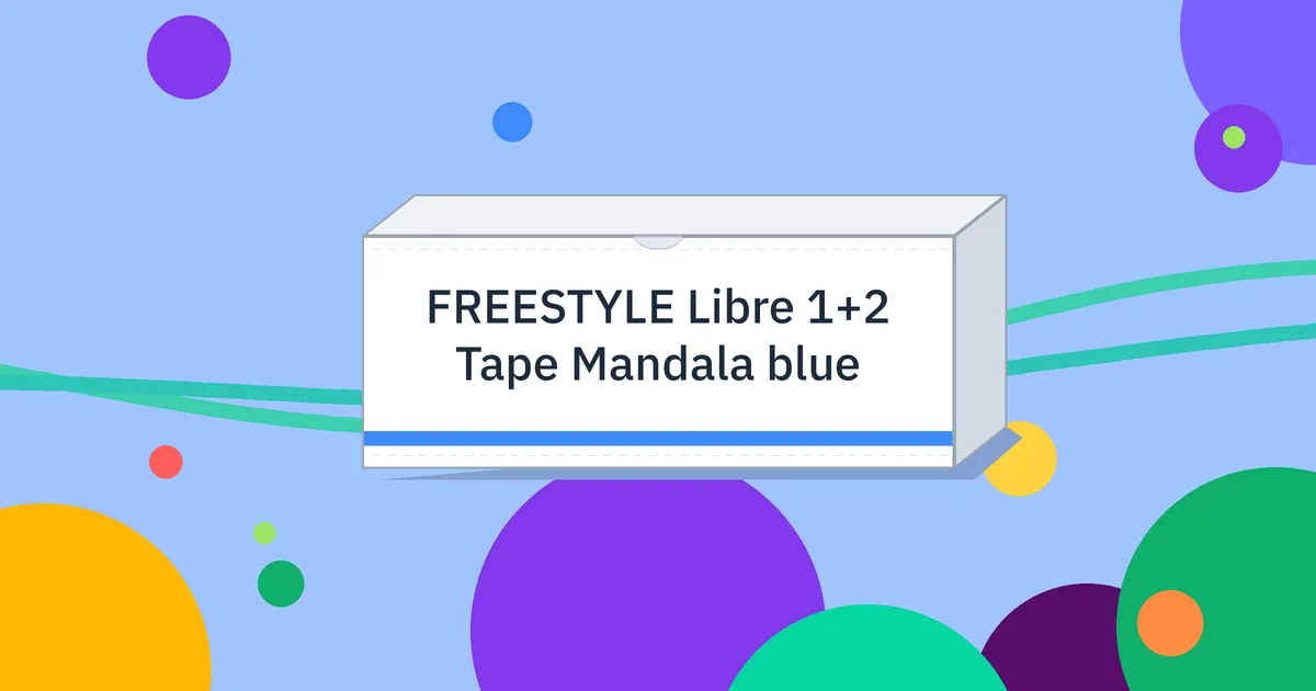Symbolbild: Packung mit der Aufschrift FREESTYLE Libre 1+2 Tape Mandala blue (PZN 18178000) – Verfügbarkeit und Bezug in Apotheken in Frankfurt am Main