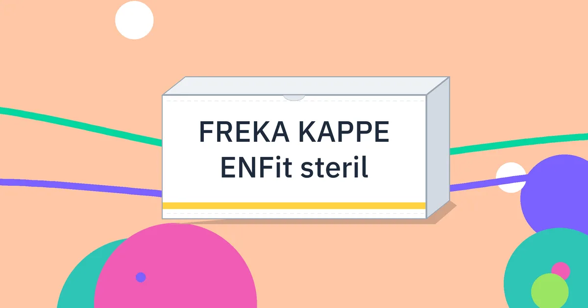 Symbolbild: Packung mit der Aufschrift FREKA KAPPE ENFit steril (PZN 11517189) – Verfügbarkeit und Bezug in Apotheken in Frankfurt am Main
