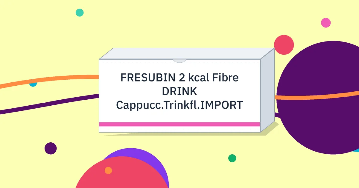Symbolbild: Packung mit der Aufschrift FRESUBIN 2 kcal Fibre DRINK Cappucc.Trinkfl.IMPORT (PZN 19492307) – Verfügbarkeit und Bezug in Apotheken in Frankfurt am Main