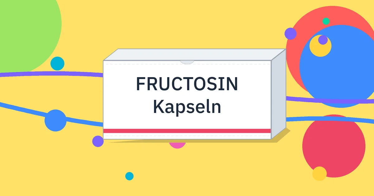 Symbolbild: Packung mit der Aufschrift FRUCTOSIN Kapseln (PZN 14144211) – Verfügbarkeit und Bezug in Apotheken in Frankfurt am Main