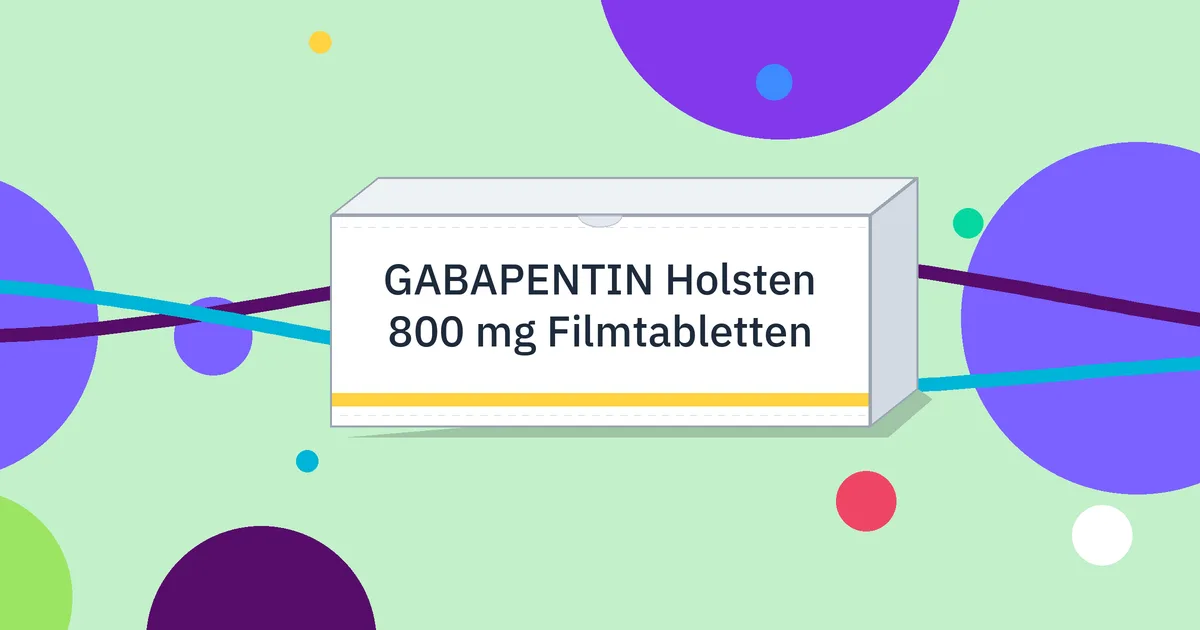Symbolbild: Packung mit der Aufschrift GABAPENTIN Holsten 800 mg Filmtabletten (PZN 13248316) – Verfügbarkeit und Bezug in Apotheken in Frankfurt am Main