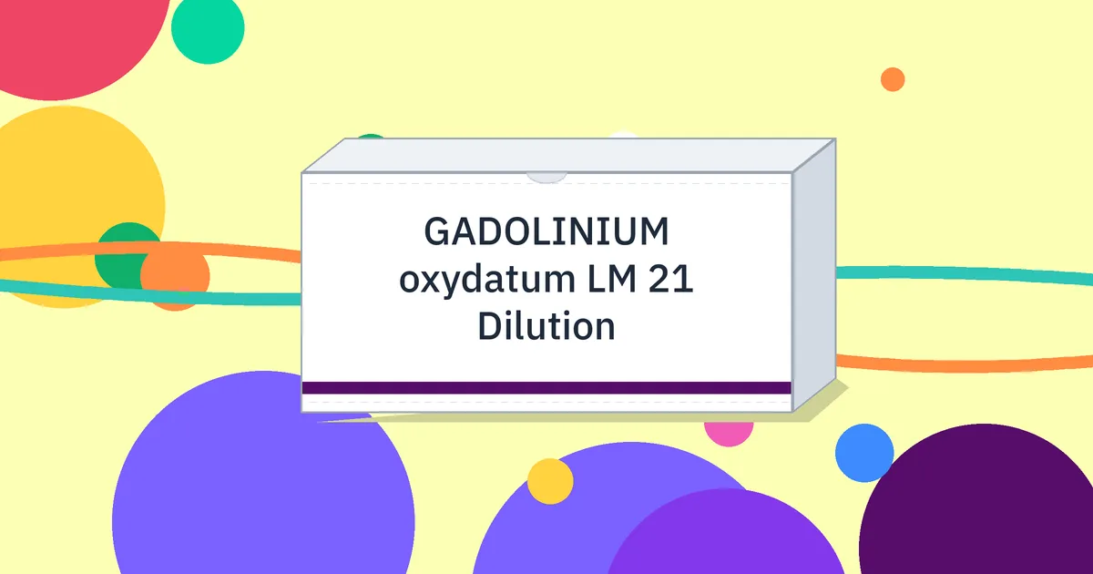 Symbolbild: Packung mit der Aufschrift GADOLINIUM oxydatum LM 21 Dilution (PZN 13494475) – Verfügbarkeit und Bezug in Apotheken in Frankfurt am Main