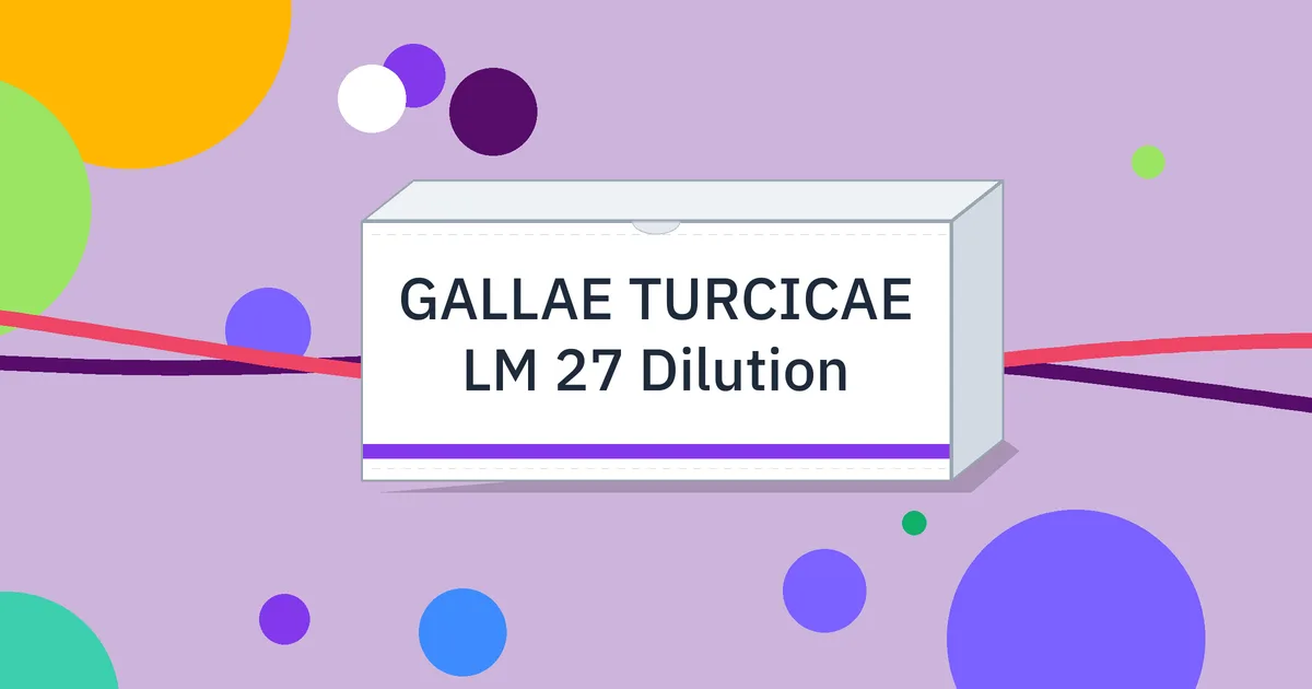 Symbolbild: Packung mit der Aufschrift GALLAE TURCICAE LM 27 Dilution (PZN 13498237) – Verfügbarkeit und Bezug in Apotheken in Frankfurt am Main