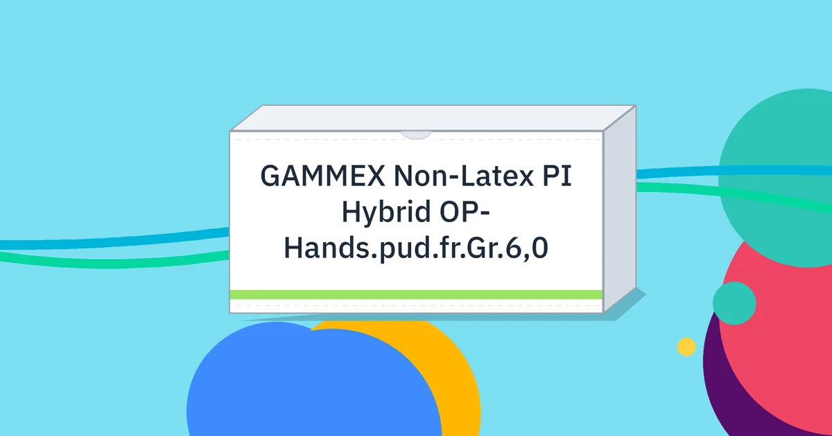 Symbolbild: Packung mit der Aufschrift GAMMEX Non-Latex PI Hybrid OP-Hands.pud.fr.Gr.6,0 (PZN 18337220) – Verfügbarkeit und Bezug in Apotheken in Frankfurt am Main