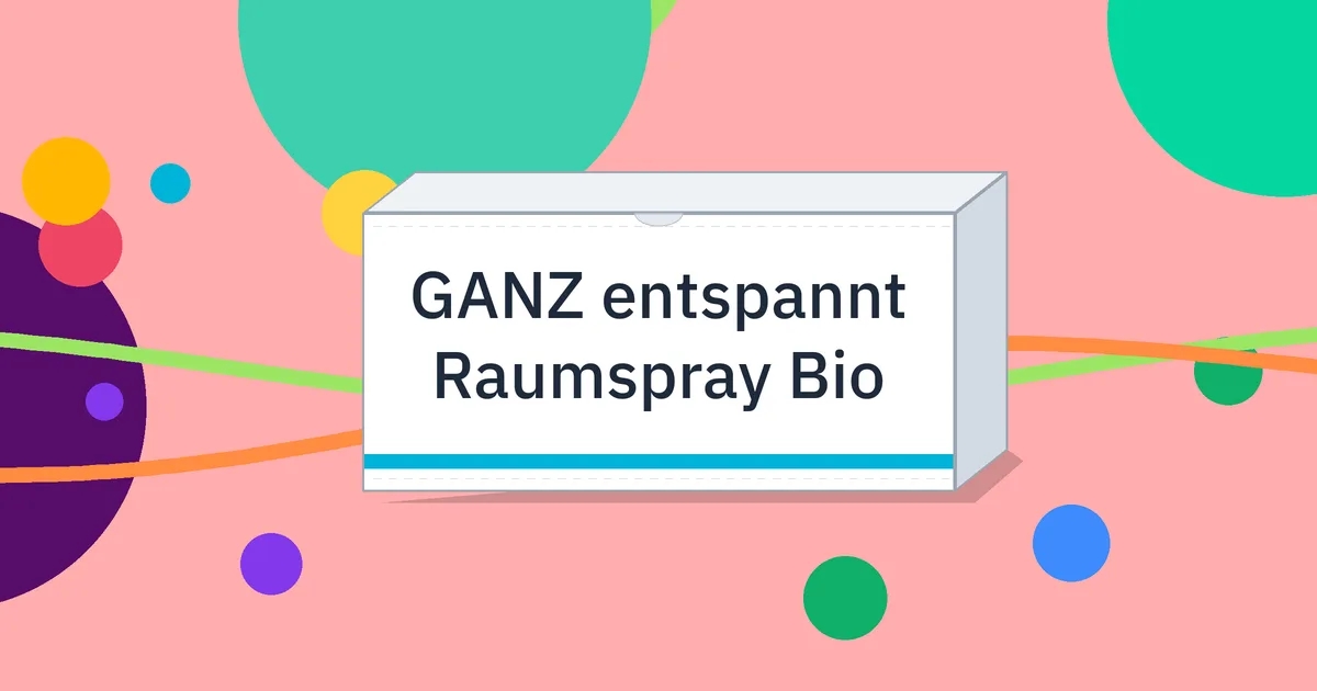 Symbolbild: Packung mit der Aufschrift GANZ entspannt Raumspray Bio (PZN 15394654) – Verfügbarkeit und Bezug in Apotheken in Frankfurt am Main