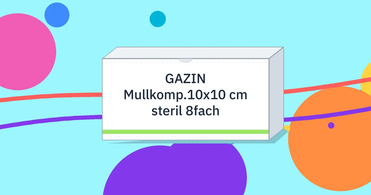 Symbolbild: Packung mit der Aufschrift GAZIN Mullkomp.10x10 cm steril 8fach (PZN 19700906) – Verfügbarkeit und Bezug in Apotheken in Frankfurt am Main
