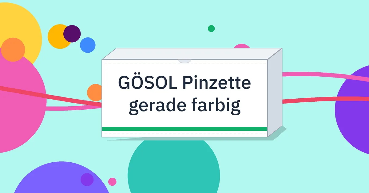 Symbolbild: Packung mit der Aufschrift GÖSOL Pinzette gerade farbig (PZN 15584805) – Verfügbarkeit und Bezug in Apotheken in Frankfurt am Main