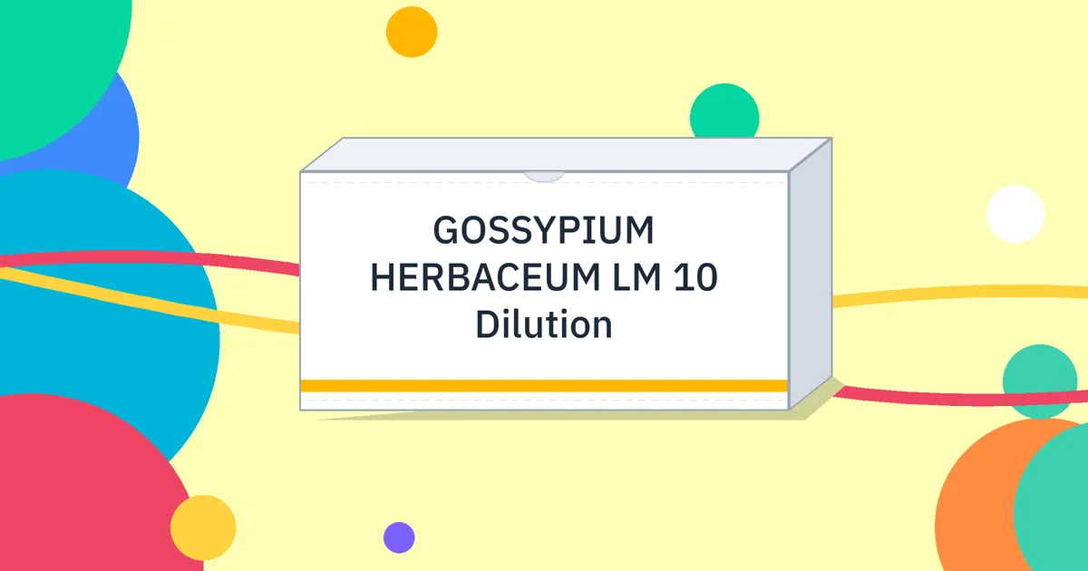 Symbolbild: Packung mit der Aufschrift GOSSYPIUM HERBACEUM LM 10 Dilution (PZN 13545563) – Verfügbarkeit und Bezug in Apotheken in Frankfurt am Main
