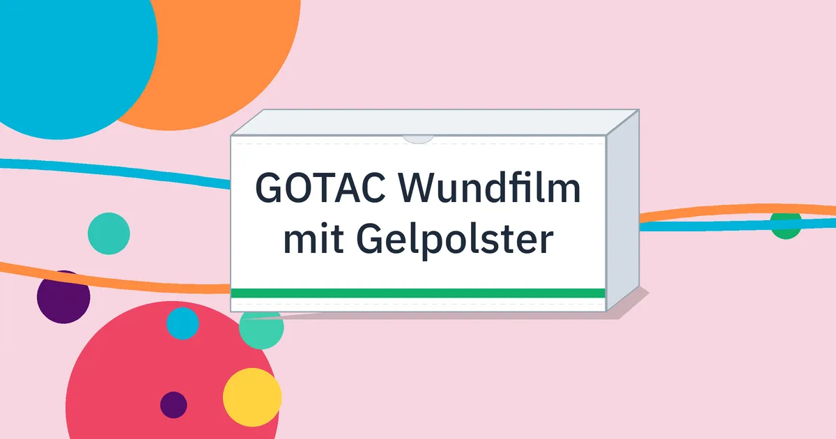 Symbolbild: Packung mit der Aufschrift GOTAC Wundfilm mit Gelpolster (PZN 02856797) – Verfügbarkeit und Bezug in Apotheken in Frankfurt am Main