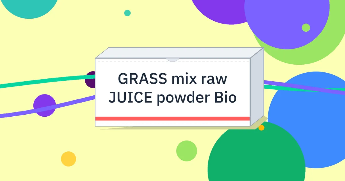 Symbolbild: Packung mit der Aufschrift GRASS mix raw JUICE powder Bio (PZN 18412329) – Verfügbarkeit und Bezug in Apotheken in Frankfurt am Main