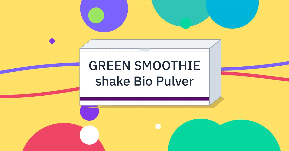 Symbolbild: Packung mit der Aufschrift GREEN SMOOTHIE shake Bio Pulver (PZN 18412766) – Verfügbarkeit und Bezug in Apotheken in Frankfurt am Main