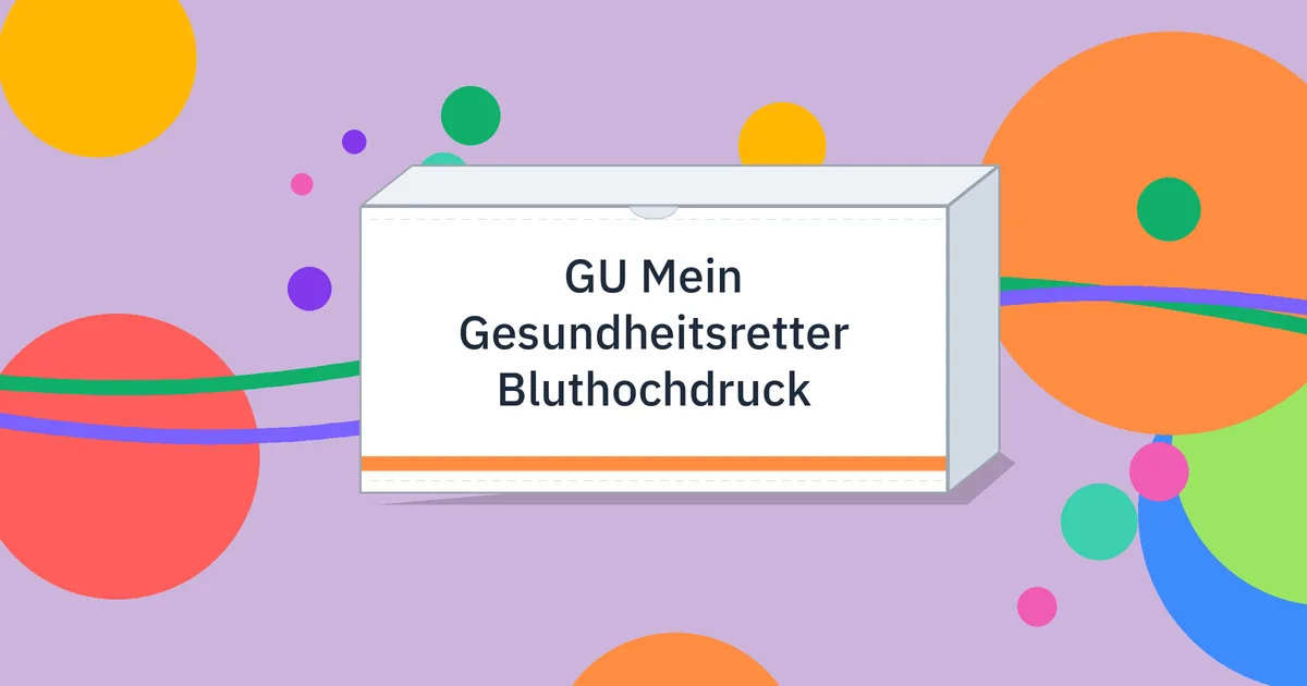 Symbolbild: Packung mit der Aufschrift GU Mein Gesundheitsretter Bluthochdruck (PZN 20581252) – Verfügbarkeit und Bezug in Apotheken in Frankfurt am Main