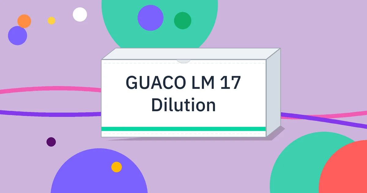 Symbolbild: Packung mit der Aufschrift GUACO LM 17 Dilution (PZN 13547993) – Verfügbarkeit und Bezug in Apotheken in Frankfurt am Main