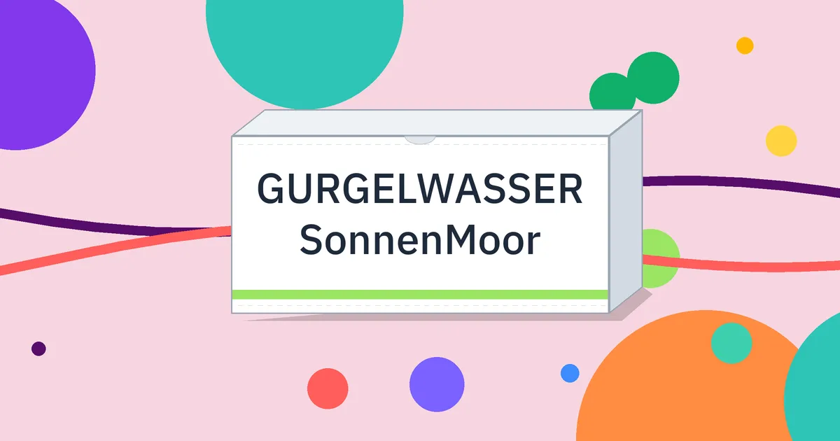 Symbolbild: Packung mit der Aufschrift GURGELWASSER SonnenMoor (PZN 07111056) – Verfügbarkeit und Bezug in Apotheken in Frankfurt am Main