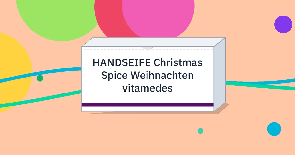 Symbolbild: Packung mit der Aufschrift HANDSEIFE Christmas Spice Weihnachten vitamedes (PZN 20082081) – Verfügbarkeit und Bezug in Apotheken in Frankfurt am Main