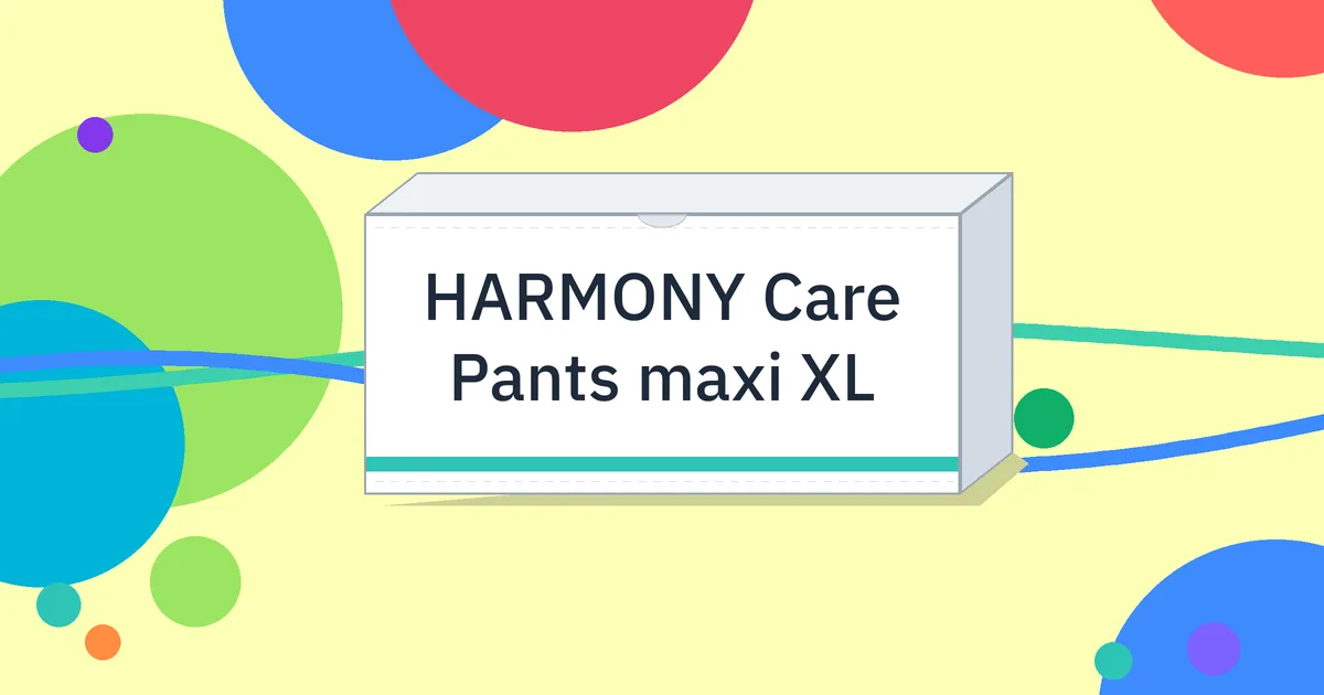 Symbolbild: Packung mit der Aufschrift HARMONY Care Pants maxi XL (PZN 19208269) – Verfügbarkeit und Bezug in Apotheken in Frankfurt am Main