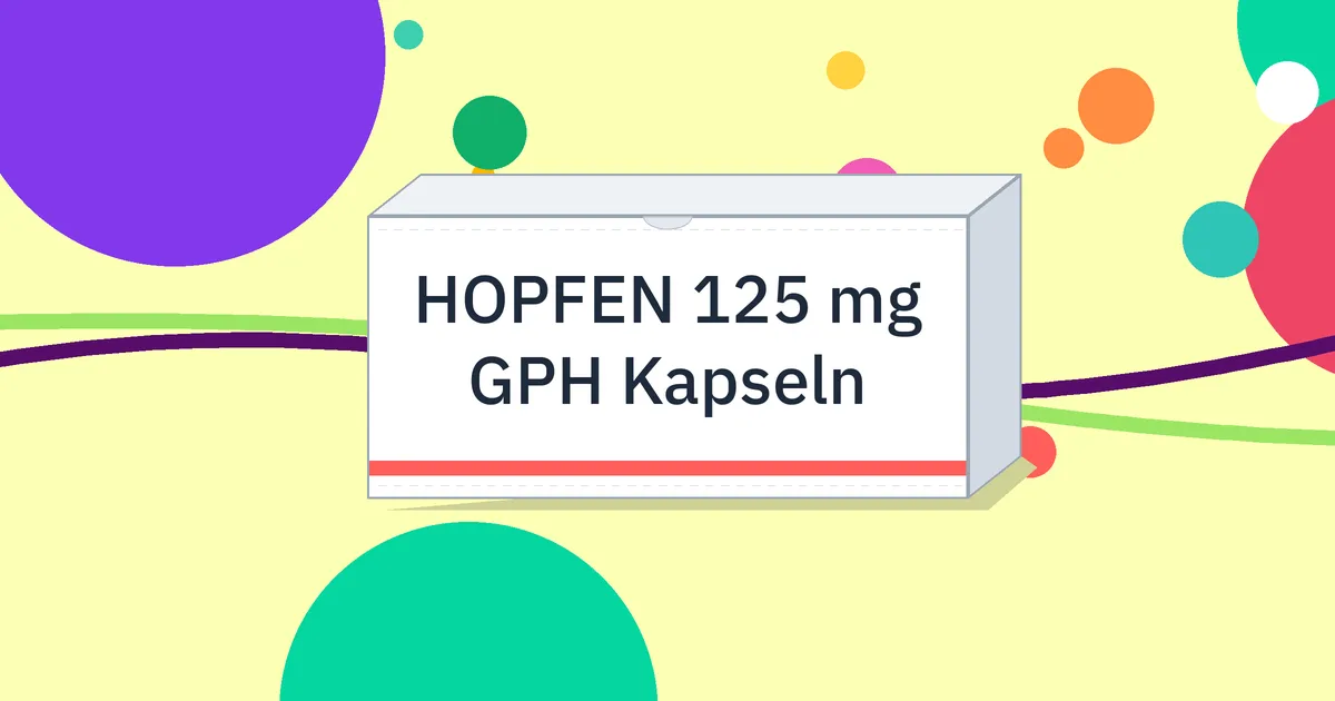 Symbolbild: Packung mit der Aufschrift HOPFEN 125 mg GPH Kapseln (PZN 09645359) – Verfügbarkeit und Bezug in Apotheken in Frankfurt am Main