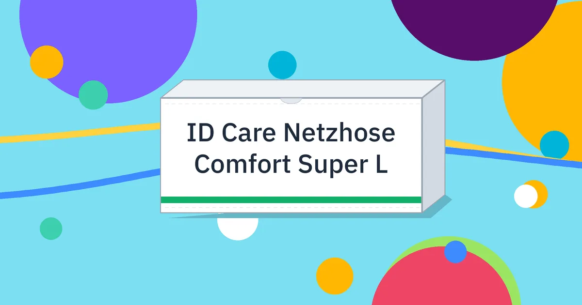 Symbolbild: Packung mit der Aufschrift ID Care Netzhose Comfort Super L (PZN 16162489) – Verfügbarkeit und Bezug in Apotheken in Frankfurt am Main