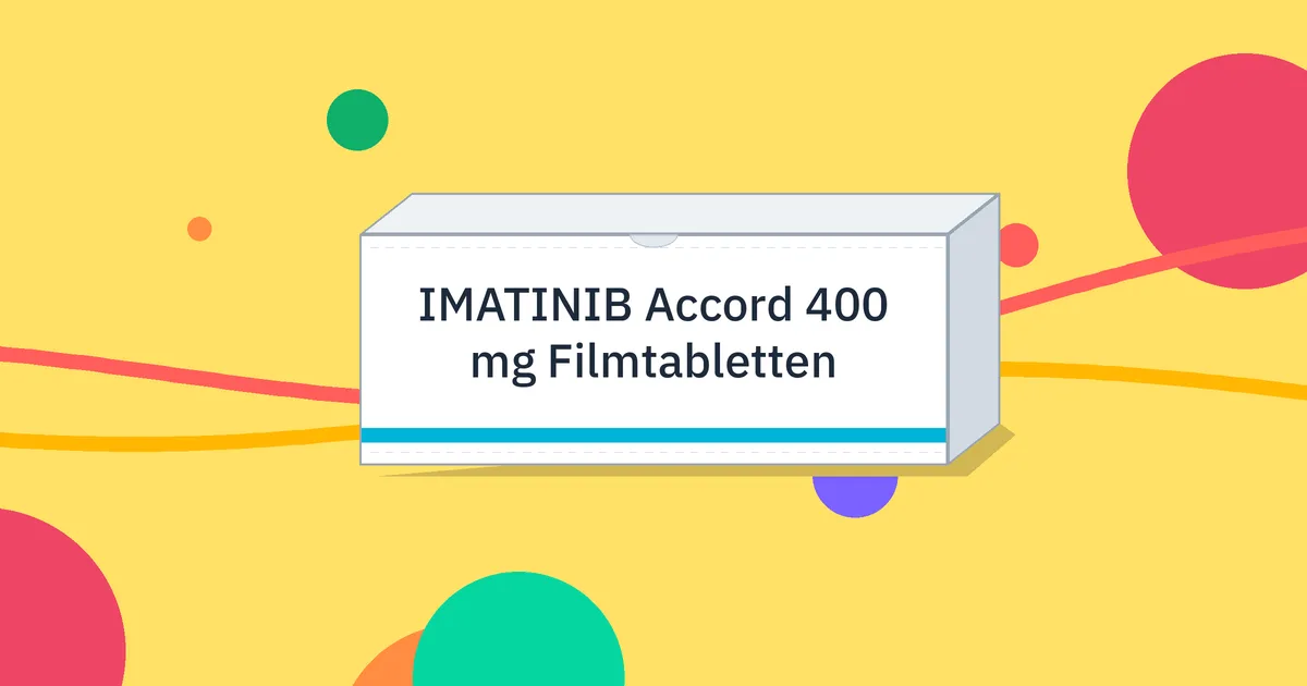 Symbolbild: Packung mit der Aufschrift IMATINIB Accord 400 mg Filmtabletten (PZN 16329417) – Verfügbarkeit und Bezug in Apotheken in Frankfurt am Main