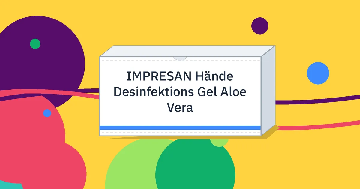 Symbolbild: Packung mit der Aufschrift IMPRESAN Hände Desinfektions Gel Aloe Vera (PZN 14305720) – Verfügbarkeit und Bezug in Apotheken in Frankfurt am Main