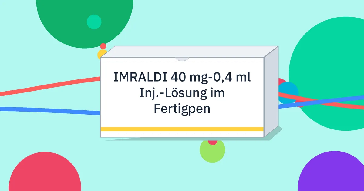 Symbolbild: Packung mit der Aufschrift IMRALDI 40 mg-0,4 ml Inj.-Lösung im Fertigpen (PZN 18084109) – Verfügbarkeit und Bezug in Apotheken in Frankfurt am Main