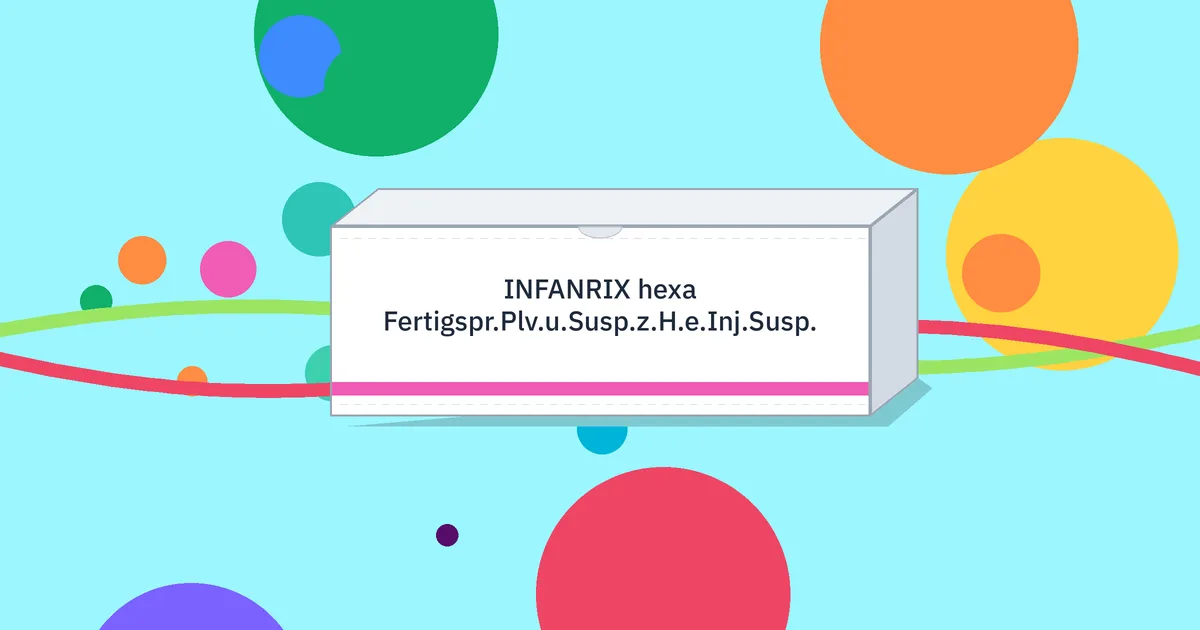 Symbolbild: Packung mit der Aufschrift INFANRIX hexa Fertigspr.Plv.u.Susp.z.H.e.Inj.Susp. (PZN 06340671) – Verfügbarkeit und Bezug in Apotheken in Frankfurt am Main