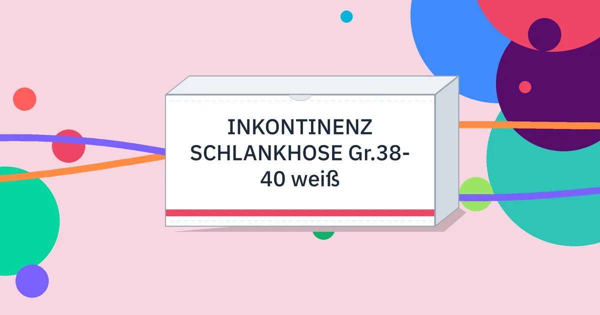 Symbolbild: Packung mit der Aufschrift INKONTINENZ SCHLANKHOSE Gr.38-40 weiß (PZN 04617660) – Verfügbarkeit und Bezug in Apotheken in Frankfurt am Main