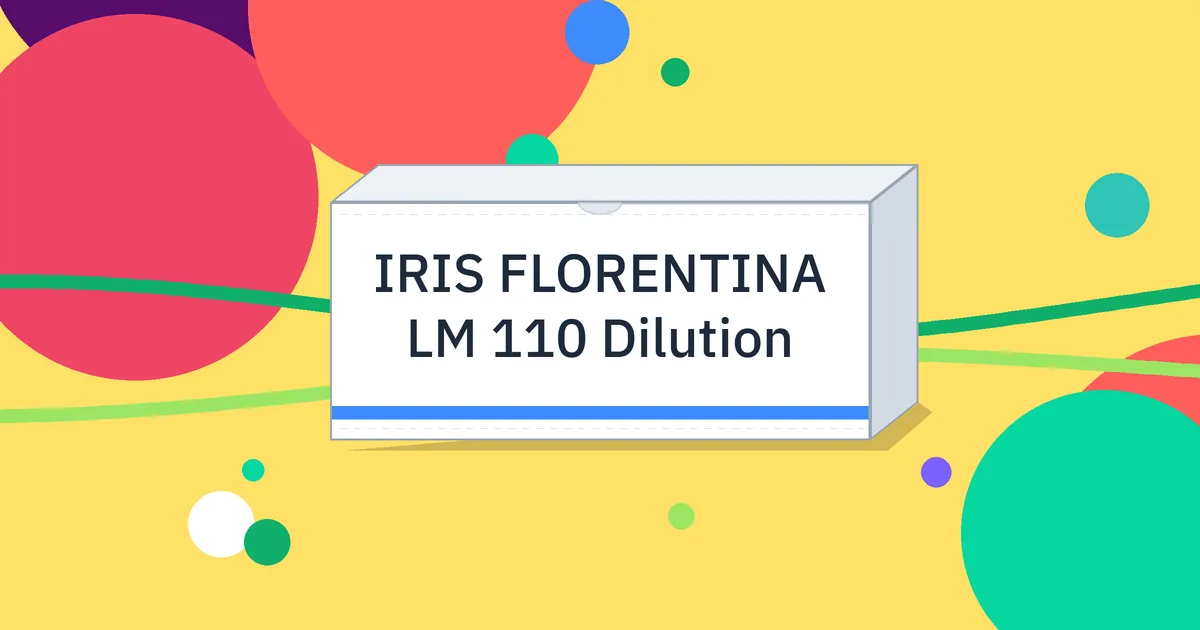 Symbolbild: Packung mit der Aufschrift IRIS FLORENTINA LM 110 Dilution (PZN 13561237) – Verfügbarkeit und Bezug in Apotheken in Frankfurt am Main
