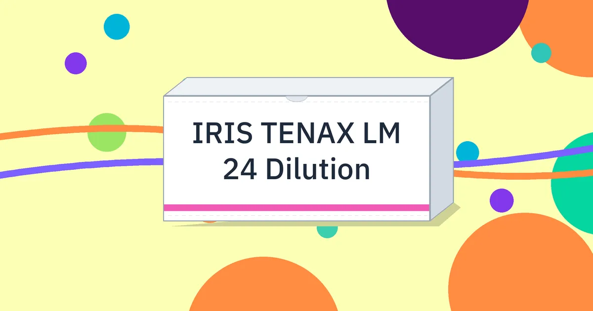 Symbolbild: Packung mit der Aufschrift IRIS TENAX LM 24 Dilution (PZN 12914515) – Verfügbarkeit und Bezug in Apotheken in Frankfurt am Main