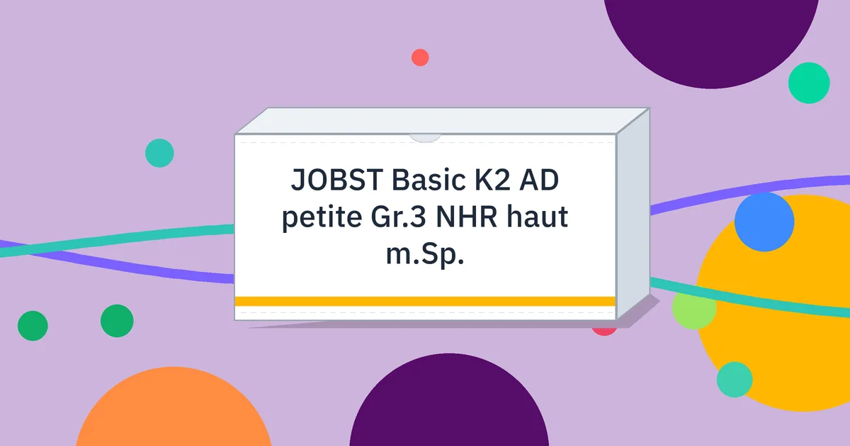 Symbolbild: Packung mit der Aufschrift JOBST Basic K2 AD petite Gr.3 NHR haut m.Sp. (PZN 15312691) – Verfügbarkeit und Bezug in Apotheken in Frankfurt am Main
