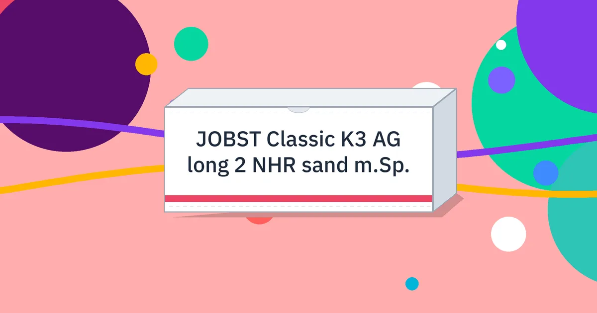 Symbolbild: Packung mit der Aufschrift JOBST Classic K3 AG long 2 NHR sand m.Sp. (PZN 13071668) – Verfügbarkeit und Bezug in Apotheken in Frankfurt am Main