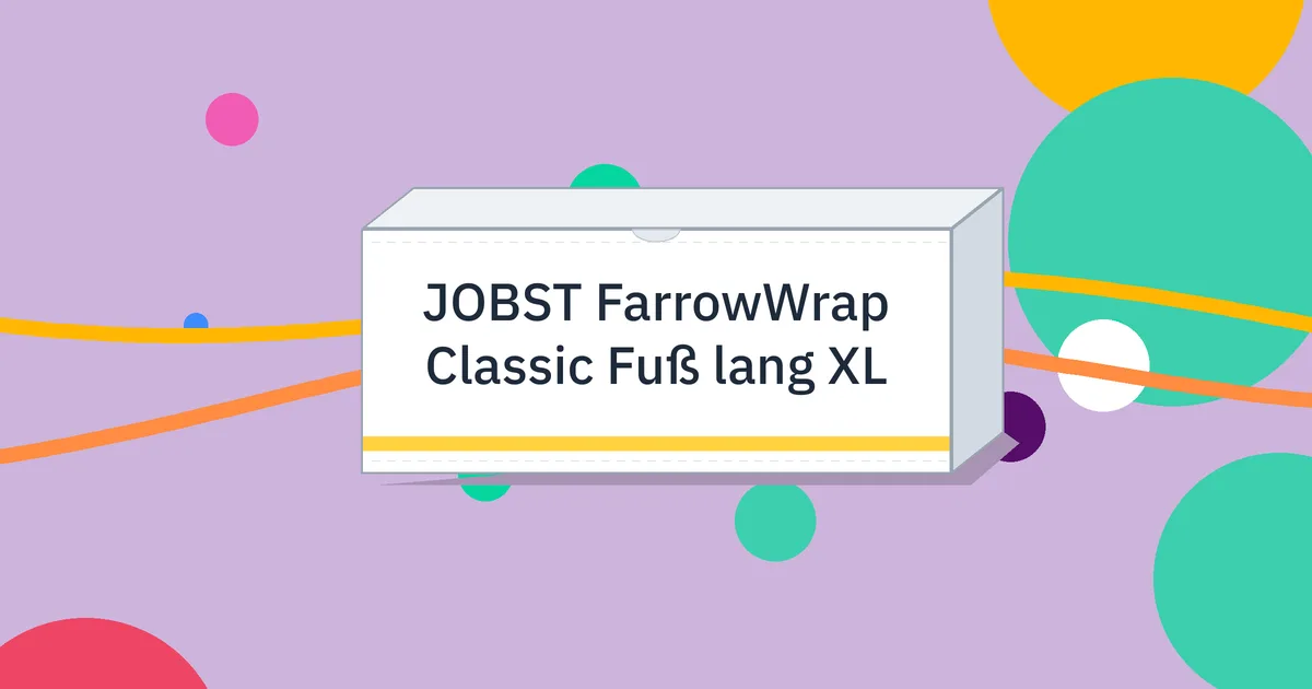 Symbolbild: Packung mit der Aufschrift JOBST FarrowWrap Classic Fuß lang XL (PZN 13869567) – Verfügbarkeit und Bezug in Apotheken in Frankfurt am Main