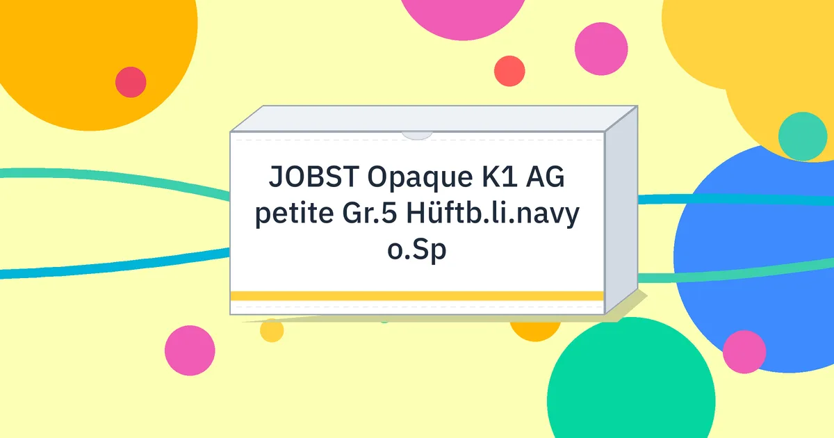 Symbolbild: Packung mit der Aufschrift JOBST Opaque K1 AG petite Gr.5 Hüftb.li.navy o.Sp (PZN 13097975) – Verfügbarkeit und Bezug in Apotheken in Frankfurt am Main