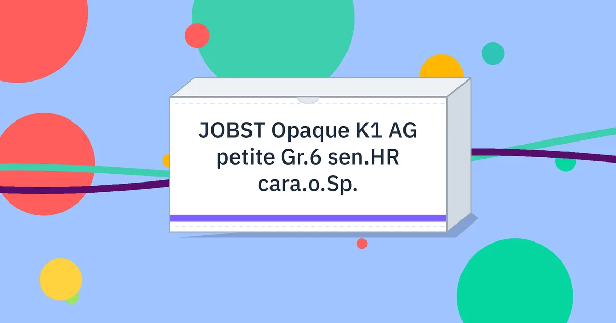 Symbolbild: Packung mit der Aufschrift JOBST Opaque K1 AG petite Gr.6 sen.HR cara.o.Sp. (PZN 13088901) – Verfügbarkeit und Bezug in Apotheken in Frankfurt am Main