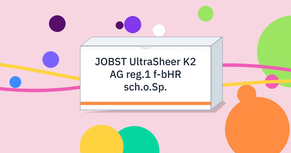 Symbolbild: Packung mit der Aufschrift JOBST UltraSheer K2 AG reg.1 f-bHR sch.o.Sp. (PZN 11261620) – Verfügbarkeit und Bezug in Apotheken in Frankfurt am Main