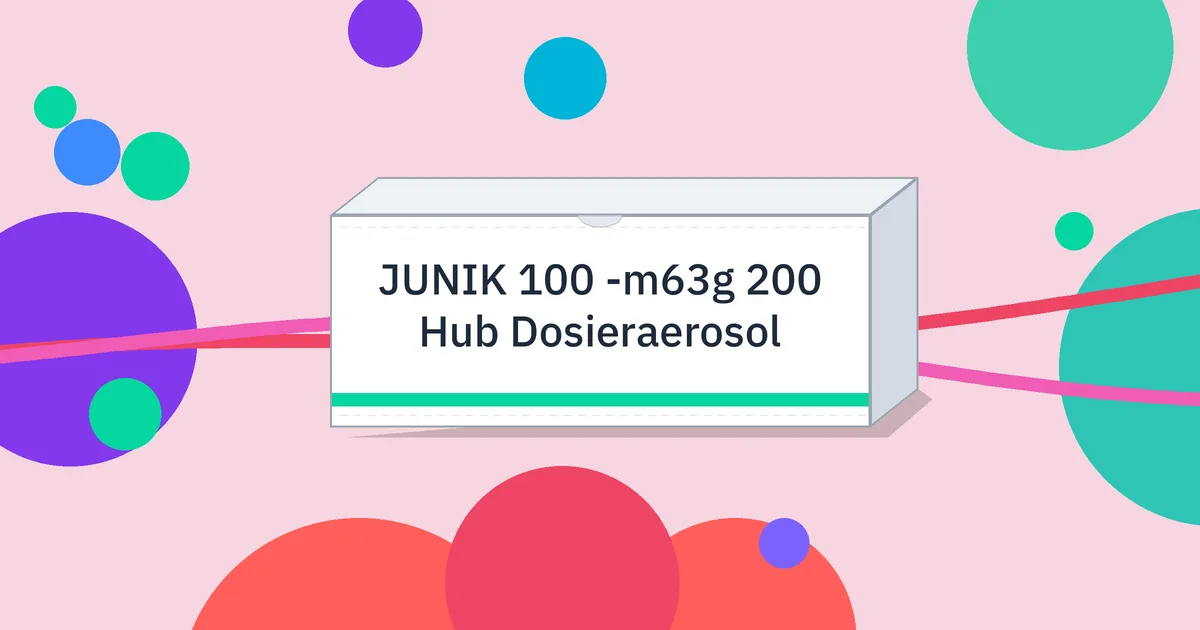 Symbolbild: Packung mit der Aufschrift JUNIK 100 -m63g 200 Hub Dosieraerosol (PZN 00323766) – Verfügbarkeit und Bezug in Apotheken in Frankfurt am Main
