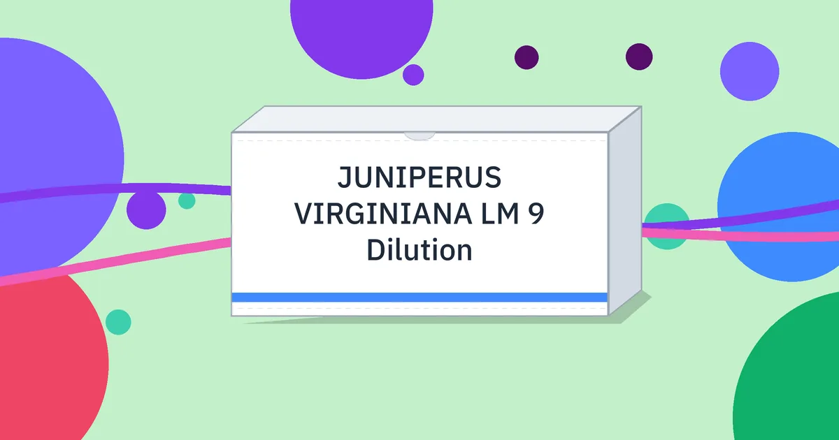 Symbolbild: Packung mit der Aufschrift JUNIPERUS VIRGINIANA LM 9 Dilution (PZN 13565057) – Verfügbarkeit und Bezug in Apotheken in Frankfurt am Main