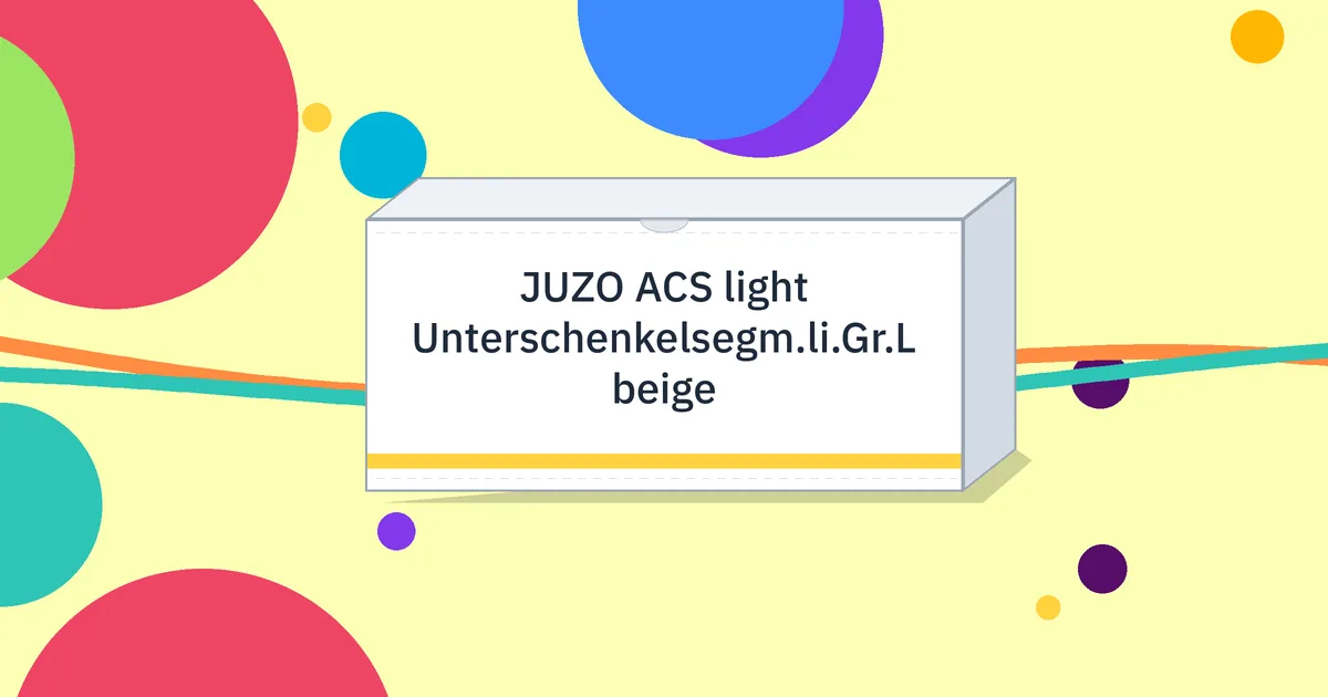 Symbolbild: Packung mit der Aufschrift JUZO ACS light Unterschenkelsegm.li.Gr.L beige (PZN 13884880) – Verfügbarkeit und Bezug in Apotheken in Frankfurt am Main