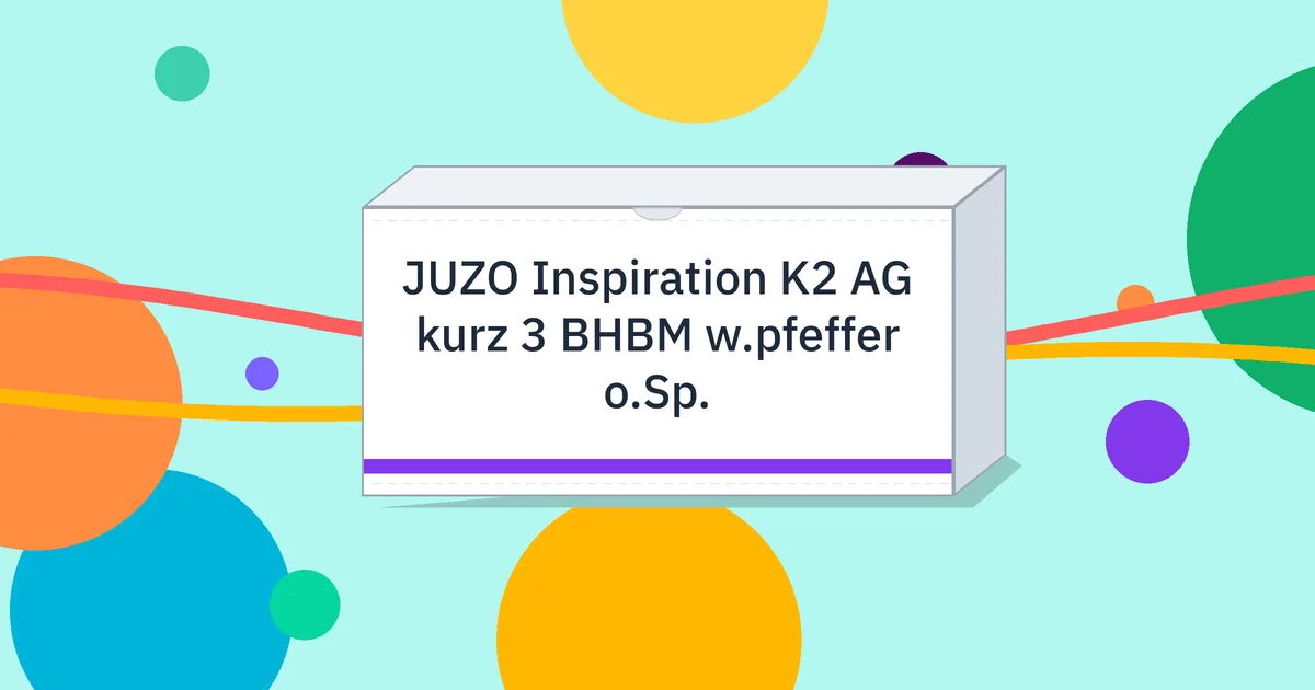 Symbolbild: Packung mit der Aufschrift JUZO Inspiration K2 AG kurz 3 BHBM w.pfeffer o.Sp. (PZN 14885083) – Verfügbarkeit und Bezug in Apotheken in Frankfurt am Main