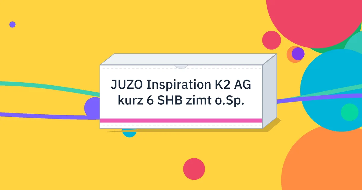 Symbolbild: Packung mit der Aufschrift JUZO Inspiration K2 AG kurz 6 SHB zimt o.Sp. (PZN 14923895) – Verfügbarkeit und Bezug in Apotheken in Frankfurt am Main