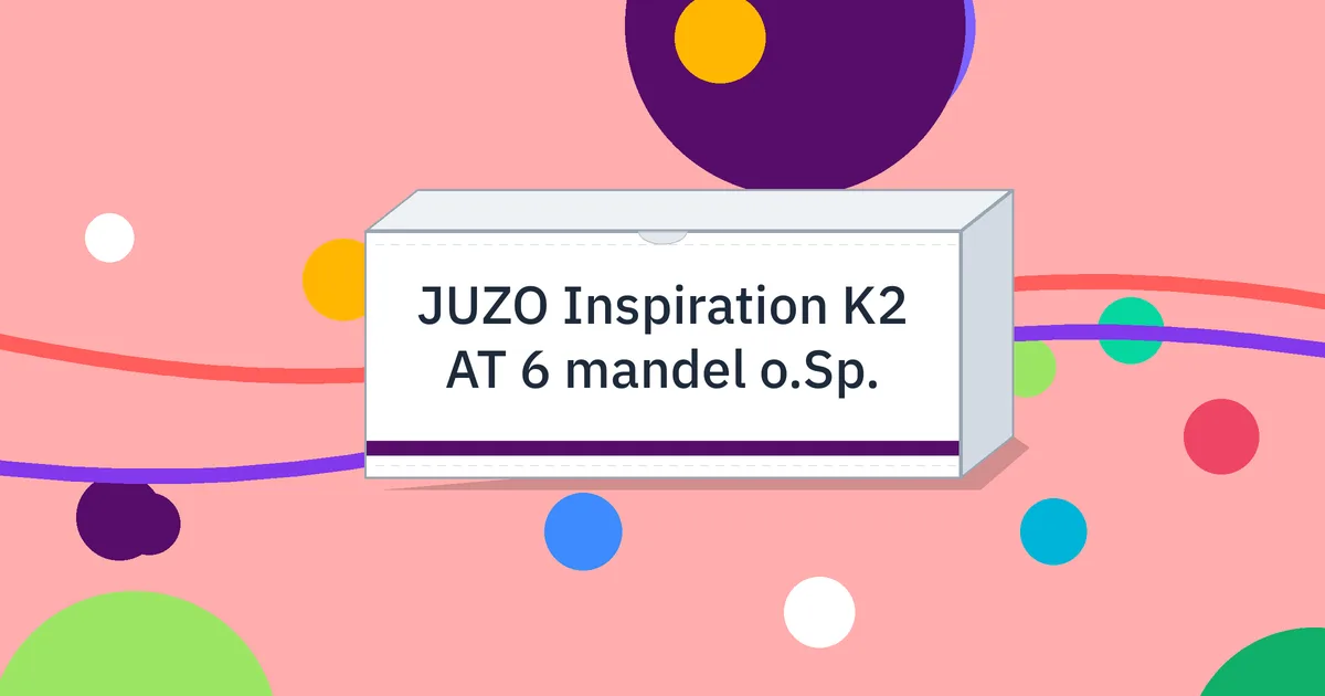 Symbolbild: Packung mit der Aufschrift JUZO Inspiration K2 AT 6 mandel o.Sp. (PZN 14927048) – Verfügbarkeit und Bezug in Apotheken in Frankfurt am Main
