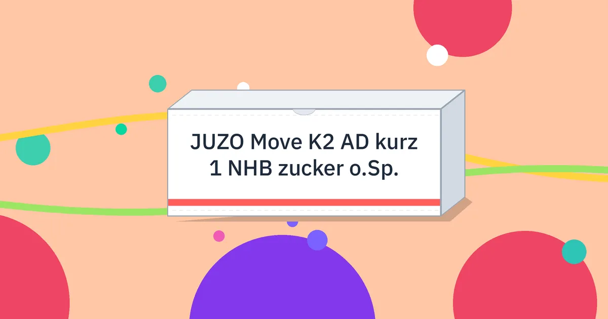 Symbolbild: Packung mit der Aufschrift JUZO Move K2 AD kurz 1 NHB zucker o.Sp. (PZN 18509276) – Verfügbarkeit und Bezug in Apotheken in Frankfurt am Main