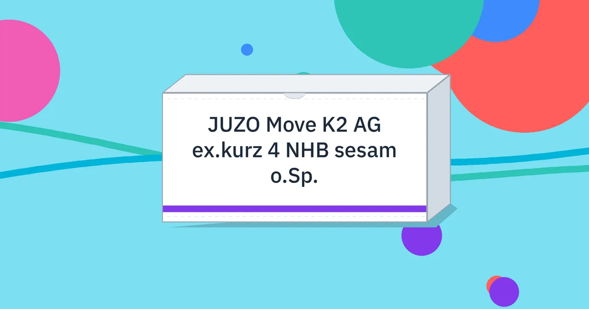 Symbolbild: Packung mit der Aufschrift JUZO Move K2 AG ex.kurz 4 NHB sesam o.Sp. (PZN 18533702) – Verfügbarkeit und Bezug in Apotheken in Frankfurt am Main