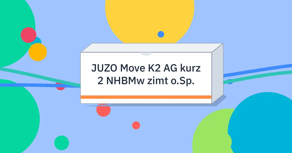 Symbolbild: Packung mit der Aufschrift JUZO Move K2 AG kurz 2 NHBMw zimt o.Sp. (PZN 18529451) – Verfügbarkeit und Bezug in Apotheken in Frankfurt am Main